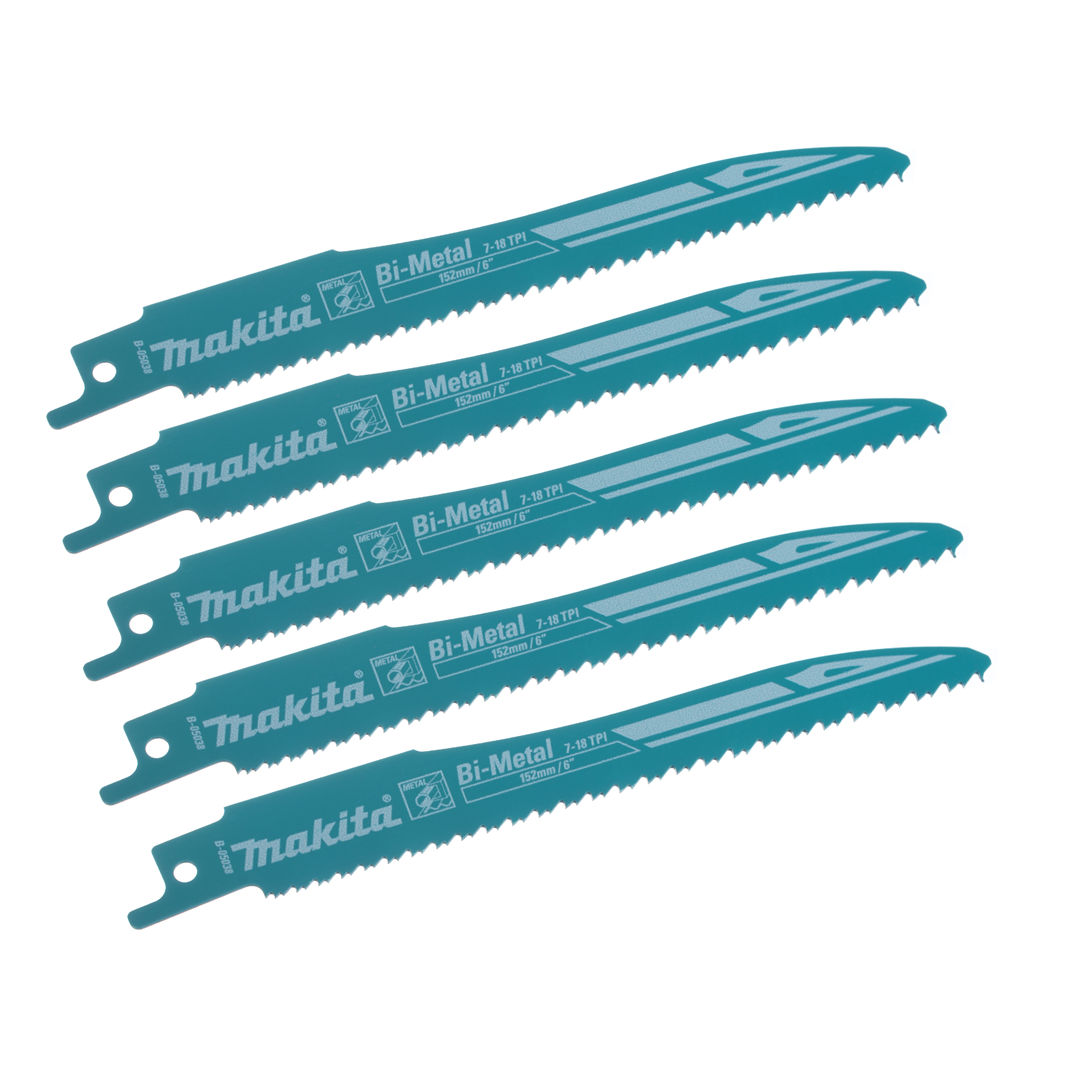 Hartmetall-Sägeblatt für Säbelsägen 152,5 mm, 7-18-Zahn 5 Stk. Makita b ...